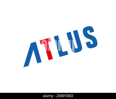 Atlus, rotated logo, white background Stock Photo - Alamy