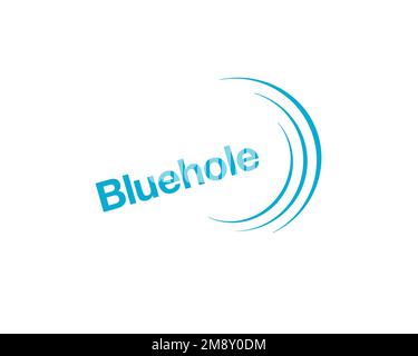 Bluehole company, rotated logo, white background B Stock Photo - Alamy