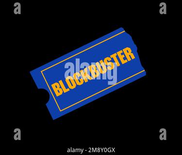 Blockbuster LLC, rotated logo, black background B Stock Photo - Alamy