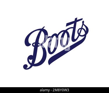 Boots company, rotated logo, white background B Stock Photo - Alamy