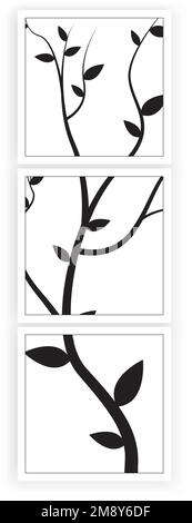 Vector illustration of a three trees silhouettes Stock Vector Image ...