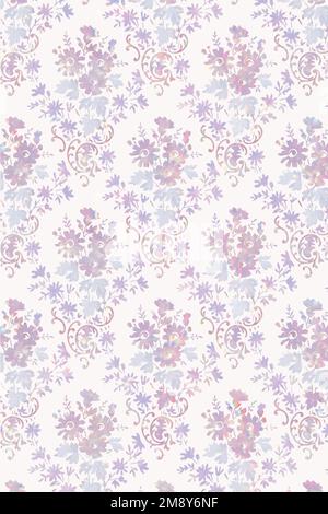 Vintage holographic floral vector pattern remix from artwork by William ...