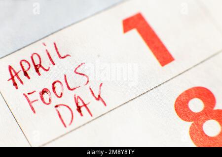 Greeting card for April Fools Day with paper whale Stock Photo - Alamy