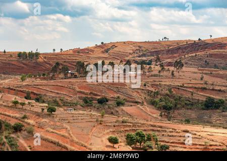 Devastated central Madagascar landscape, Betafo, Vakinankaratra ...