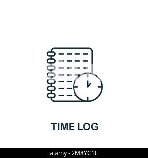 Time Log icon. Monochrome simple Time Management icon for templates ...