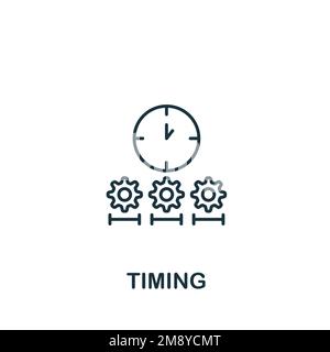 Late work timing icon. Outline Late work timing vector icon for web ...