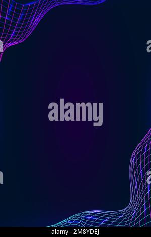 Neon synthwave border on a dark blue background vector Stock Vector ...