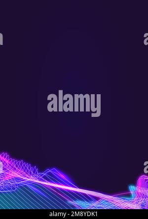 Neon synthwave border on a dark purple background vector Stock Vector ...