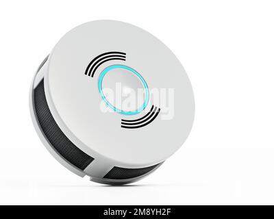 Smoke detector isolated on white background. 3D illustration Stock ...