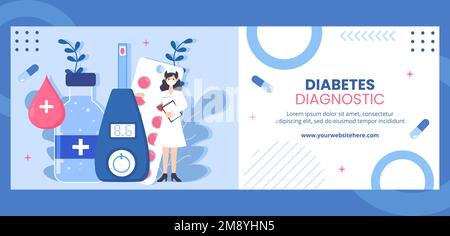 Diabetes Testing Healthcare Cover Flat Cartoon Hand Drawn Templates ...
