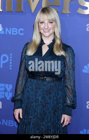 LOS ANGELES - JAN 15: Melissa Rauch at NBCUniversal Press Tour Red Carpet at the Langham ...