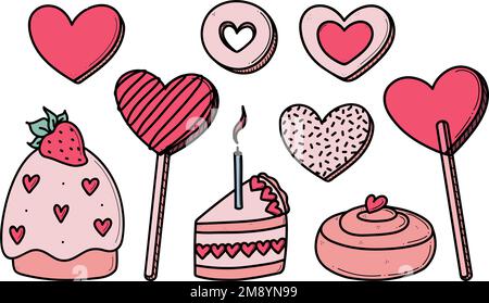 vector cute cupcake sweets, flat clip art Stock Vector Image & Art - Alamy