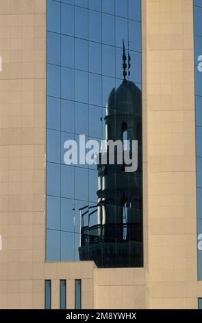 Bahrain, Manama, the Batelco building and mosque Stock Photo - Alamy