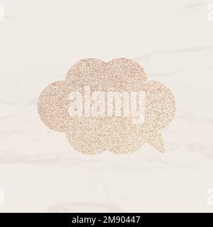 Vector speech bubble with golden glitter effect. Isolated glowing gold ...
