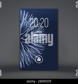 Modern lock screen for mobile apps. Smartphone. 3d grid background ...