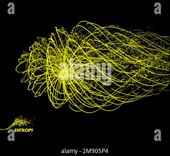 Array with Dynamic Particles. Flowing particle waves. Wavy Grid ...