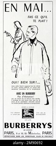 Advert for Burberry Coat Illustrated with 1950s Man or Gentleman .1957 ...