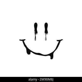 Leaky smiling emotion. Joy face spreading in drops Stock Vector Image ...