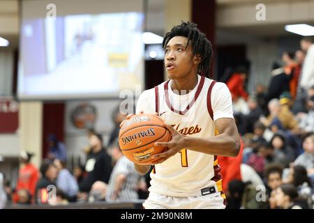 Cardinal Hayes Elijah Moore #1 in action against Imhotep during a high ...