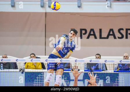 Daniele Lavia of ITAS Trentino at serve during the match between Rana ...
