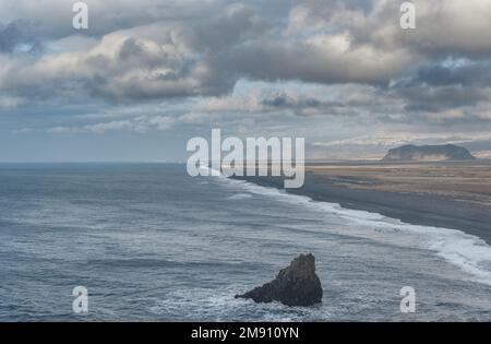 Dyrholaey Area in Iceland. Close to Black Sand Beach. Sunrise. Sunlight ...