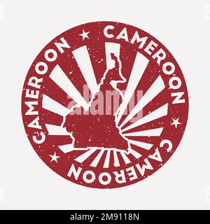 Cameroon sticker. Travel rubber stamp with map of country, vector ...