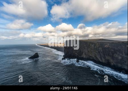 Dyrholaey Area in Iceland. Close to Black Sand Beach. Sunrise ...