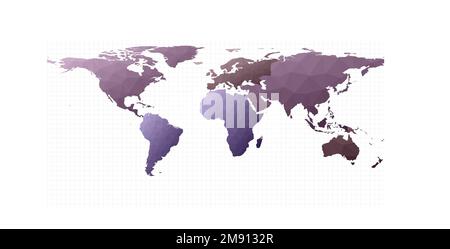 World map continents. Equirectangular projection. Wonderful vector ...