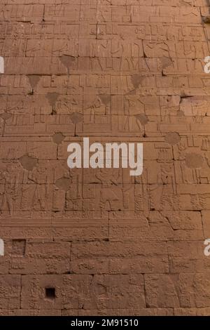 Wall of Kalabsha temple on the island in Lake Nasser, Egypt Stock Photo ...