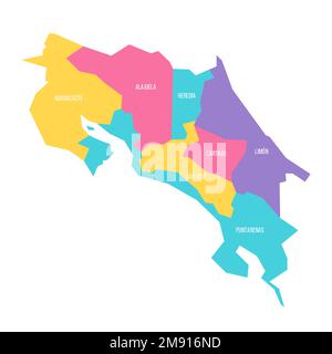 Costa Rica provinces map Stock Vector Image & Art - Alamy