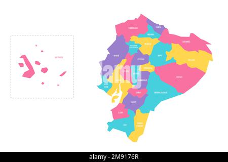 Ecuador political map of administrative divisions - provinces. Flat ...