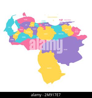 Venezuela political map of administrative divisions - states, capital ...