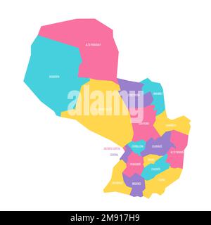 Paraguay political map of administrative divisions - departments and ...