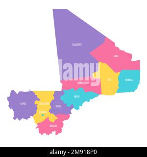 Mali political map of administrative divisions Stock Vector Image & Art ...