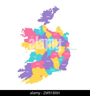 Vector map of Ireland with counties and administrative divisions ...