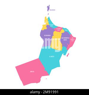 Oman political map of administrative divisions Stock Vector Image & Art ...