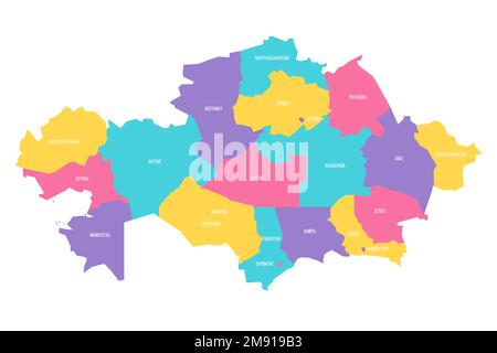 Kazakhstan political map of administrative divisions Stock Vector Image ...