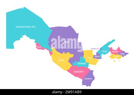 Uzbekistan political map of administrative divisions Stock Vector Image ...