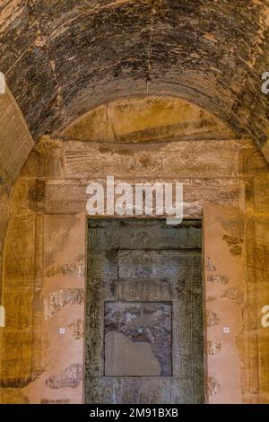 LUXOR, EGYPT - FEB 18, 2019: Wall decorations of the Temple of ...