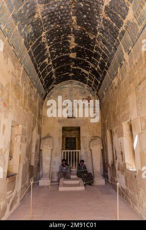 LUXOR, EGYPT - FEB 18, 2019: Wall decorations of the Temple of ...