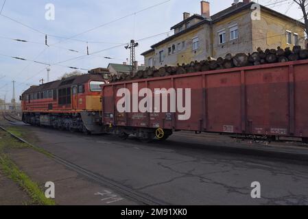 A Soviet built M62 diesel locomotive used by Hungarian State Railways ...