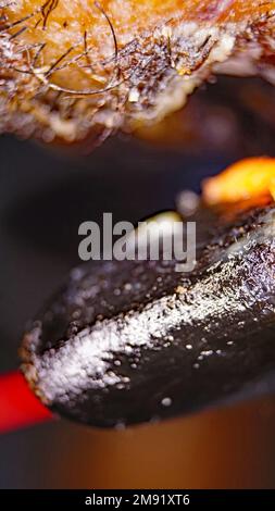 Hoof of an Iberian ham with black leg Stock Photo - Alamy
