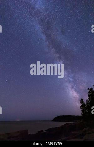 Otter Point under the Milky Way in Acadia National Park, Maine Stock ...