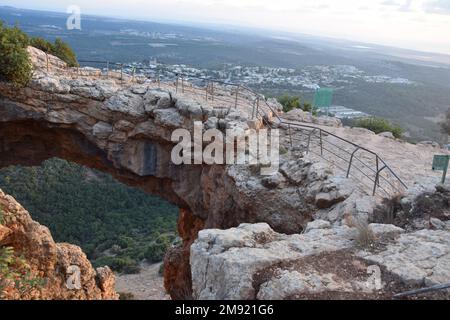 Keshet Cave - natural arch during sunset, Adamit Park, Upper Galilee ...