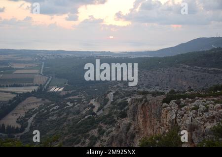 Keshet Cave - natural arch during sunset, Adamit Park, Upper Galilee ...