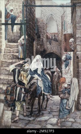 Mary and Joseph at the census in Bethlehem, Jan Luyken, Pieter Mortier ...