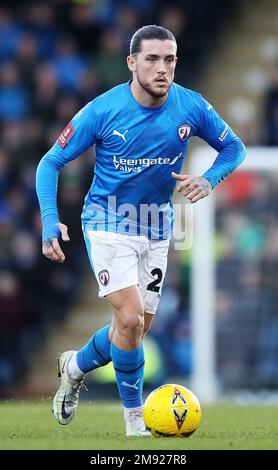 Chesterfield's Darren Oldaker during the Emirates FA Cup third round ...