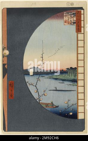 36. View From Massaki of Suijin Shrine, Uchigawa Inlet, and Sekiya 1857 ...