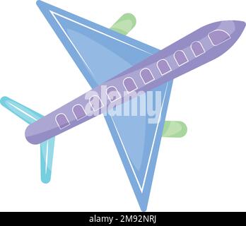 Plane, flight, airplane symbol, flat design vector blue icon with long ...