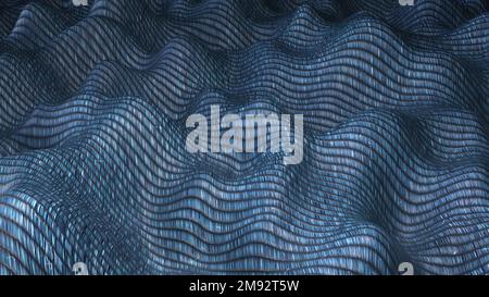 Blue wave fabric. Computer generated 3d render Stock Photo - Alamy